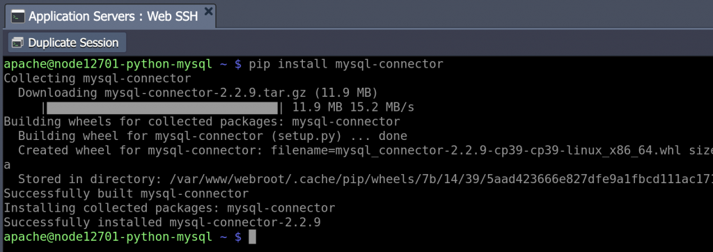 การเชื่อมต่อ Mysqlmariadb สำหรับ Python แอปพลิเคชัน คู่มือการใช้งาน Ruk Com Cloud Paas
