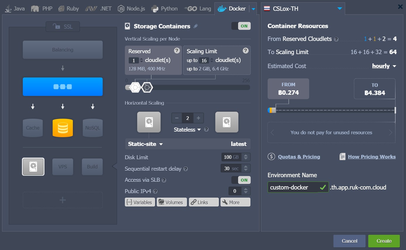 Custom Containers Deployment - คู่มือการใช้งาน Ruk-Com Cloud (PAAS)